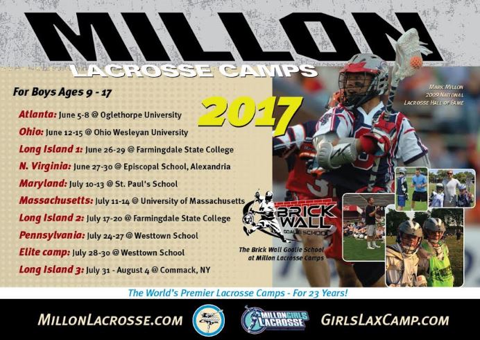 .@MillonLaxCamps holding five more skills camps - Top Lax Recruits